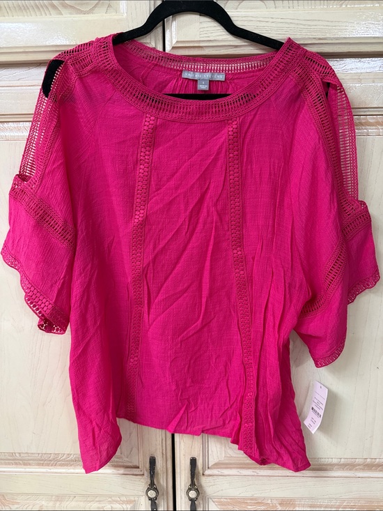 Valerie Stevens | Tops | Valerie Stevens Hot Pink Coldshoulder ...